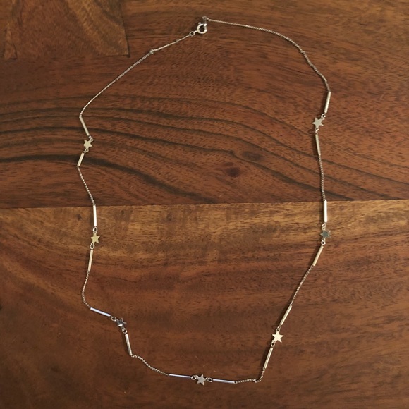 Vintage | Jewelry | Thin Dainty Silver Segmented Star Necklace | Poshmark